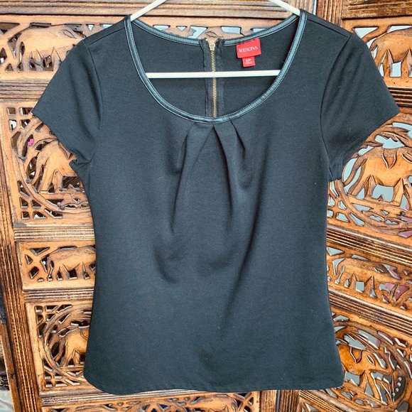 Merona | Tops | Merona Dress T With Faux Leather Collar | Poshmark